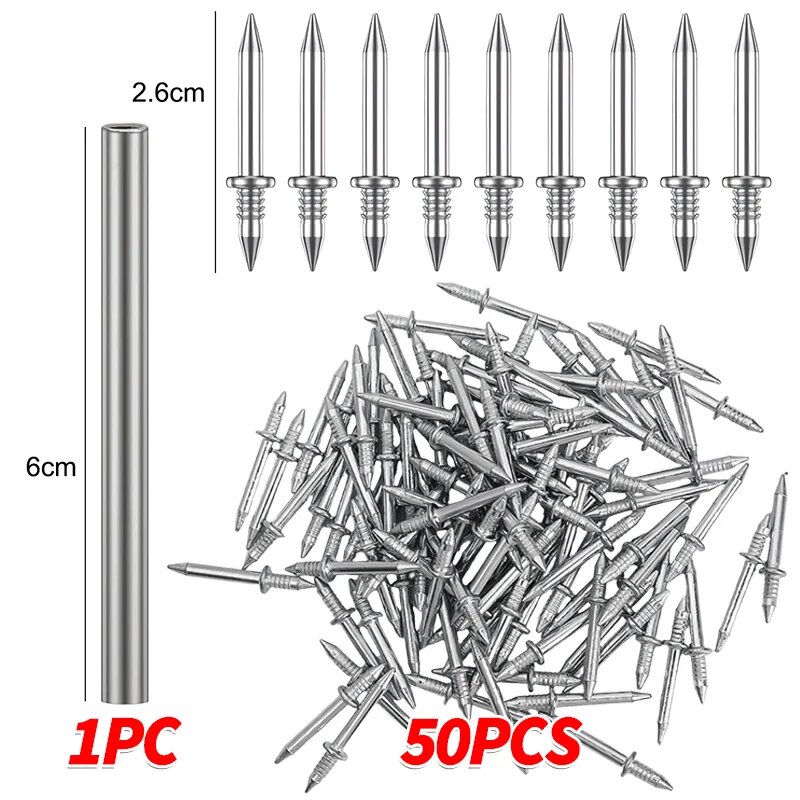 Двойной гвоздь для плинтуса из оцинкованного железа 50PCS