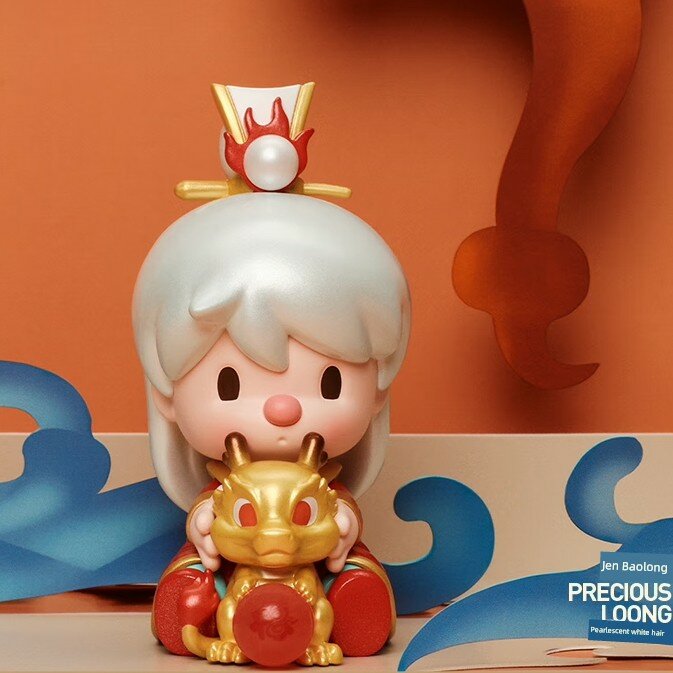 POP MART LOONG Серия SWEETBEAN Сокровищный Дракон Коллекционная Фигурка, Незакрытая Упаковка, 12 см Высота