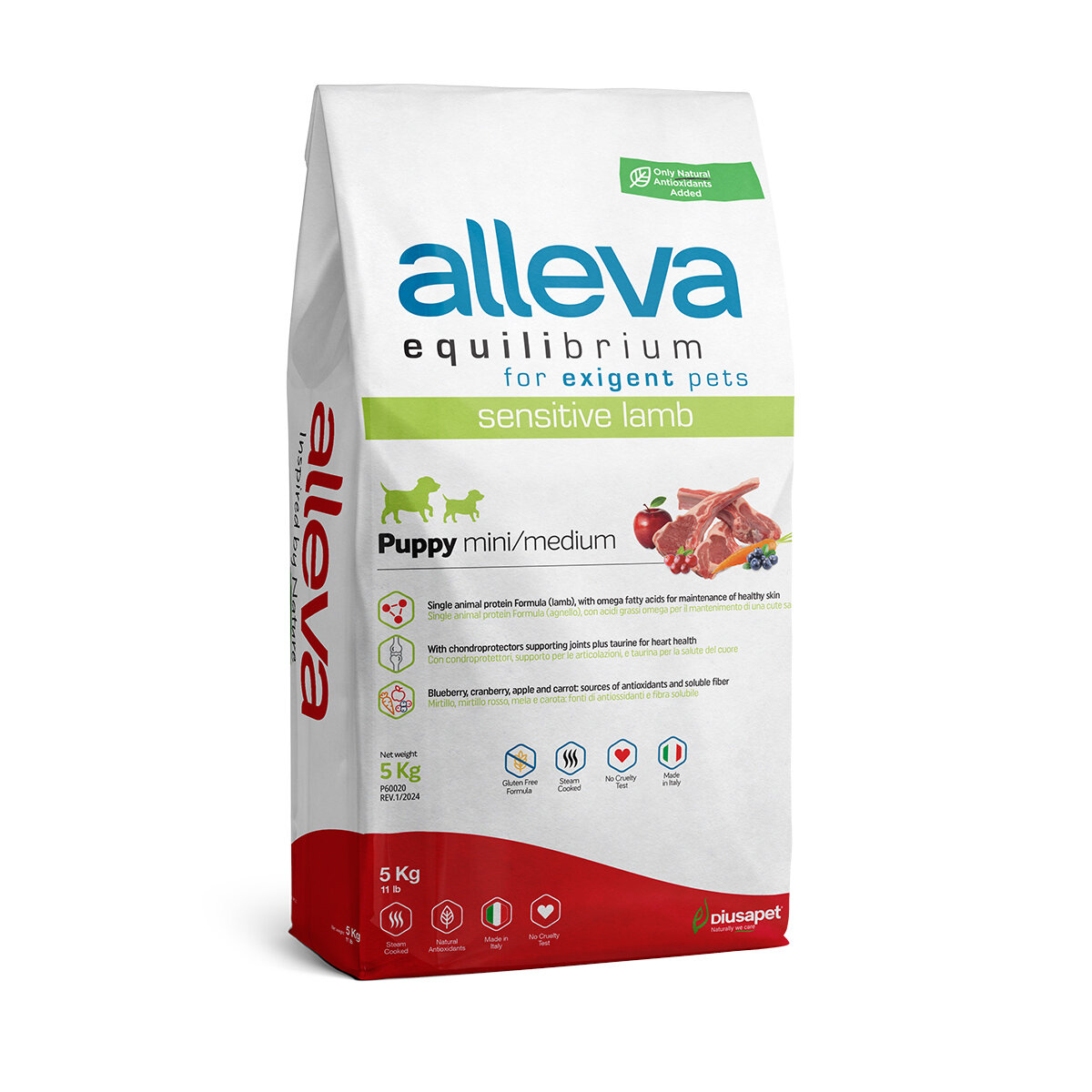 ALLEVA EQUILIBRIUM PUPPY MINI/MEDIUM SENSITIVE LAMB д щенков мал и сред пор с чув пищевар с ягненком 5 кг