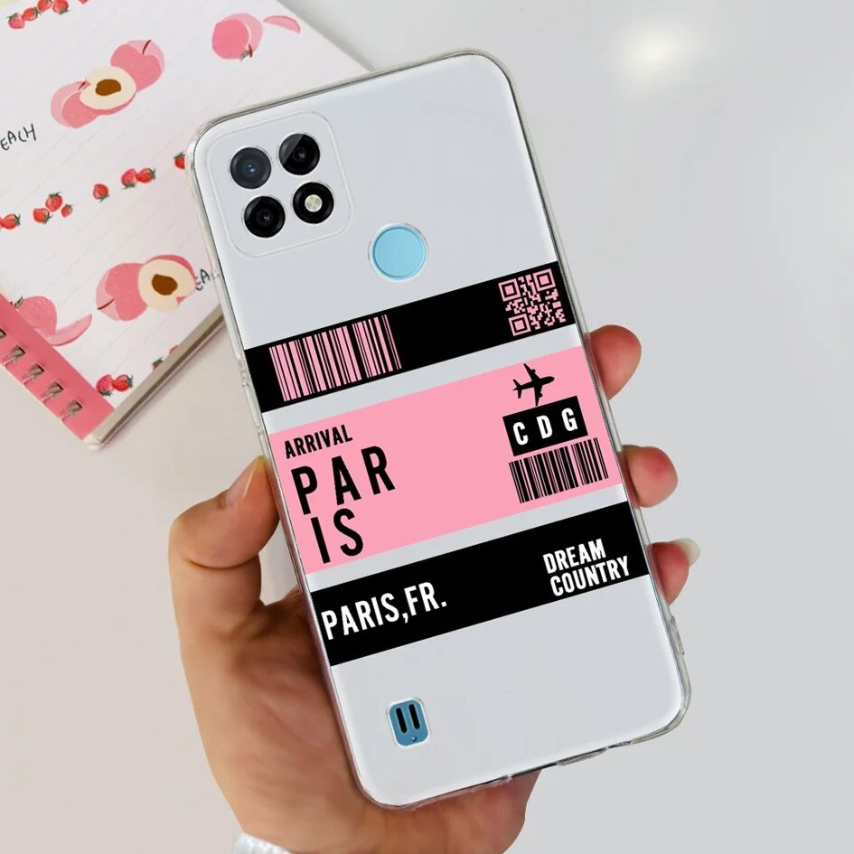 Чехол Realme C25Y розовый, силикон, case-c48