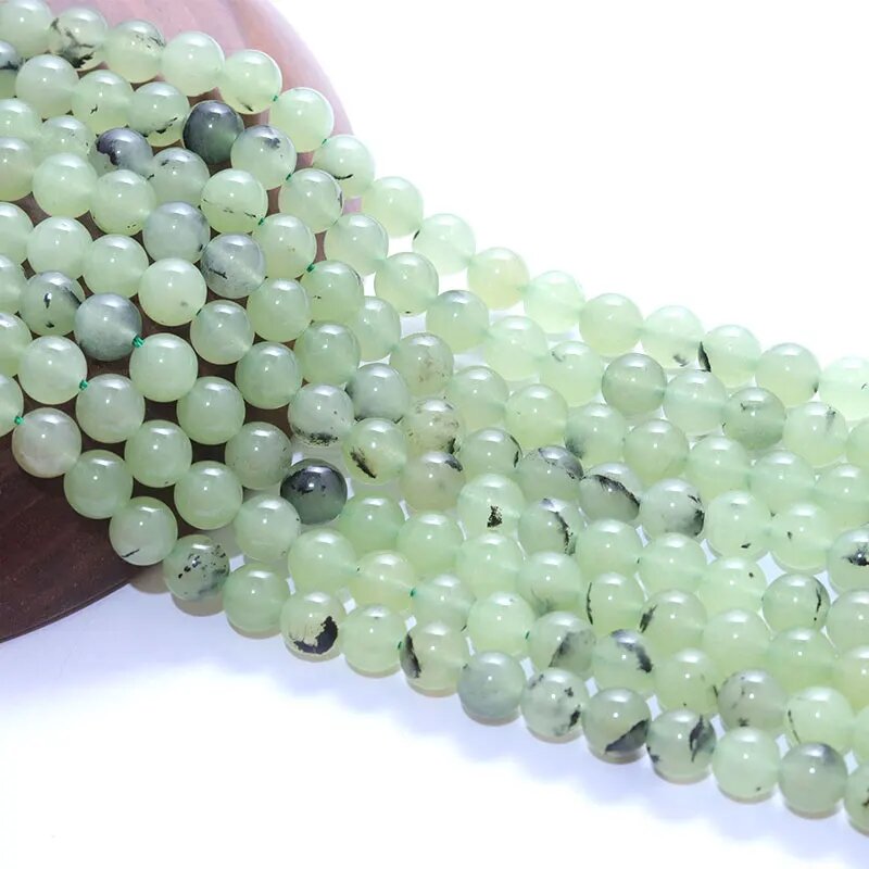 Бусины Prehnite изумрудные, 6 мм, 58-61 шт