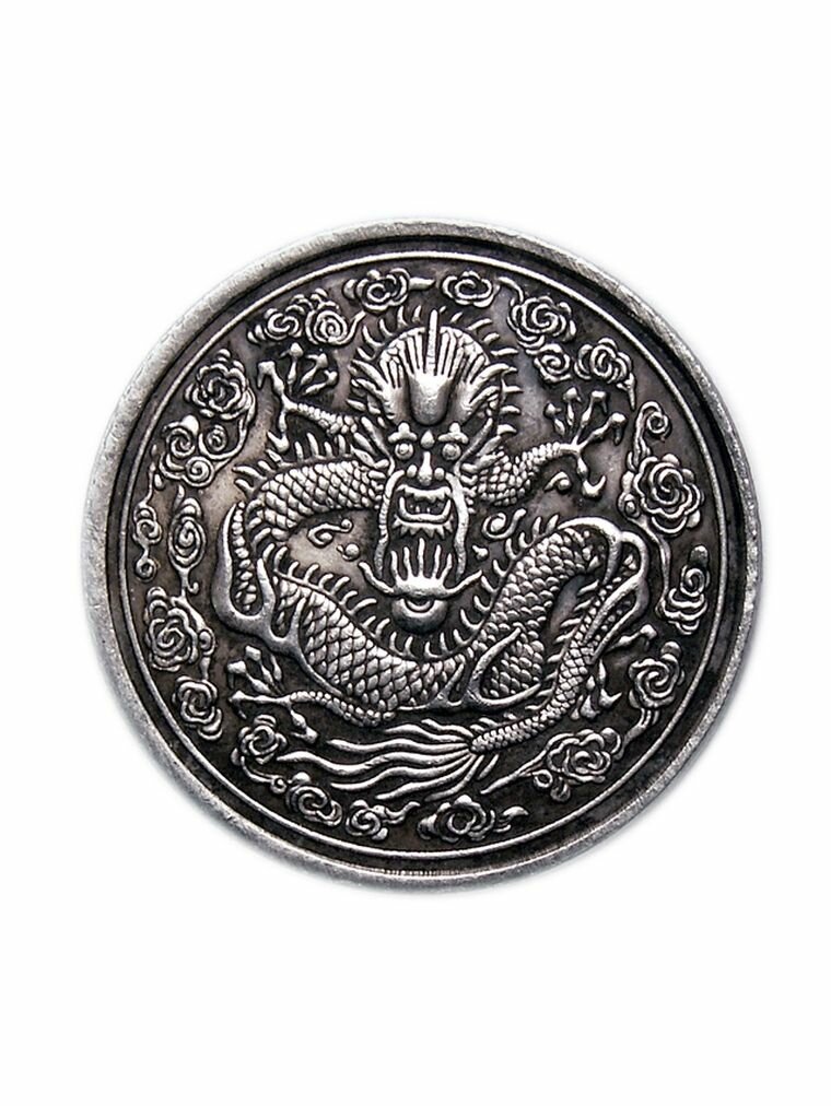 Старинная монета Китая изображение дракона копия