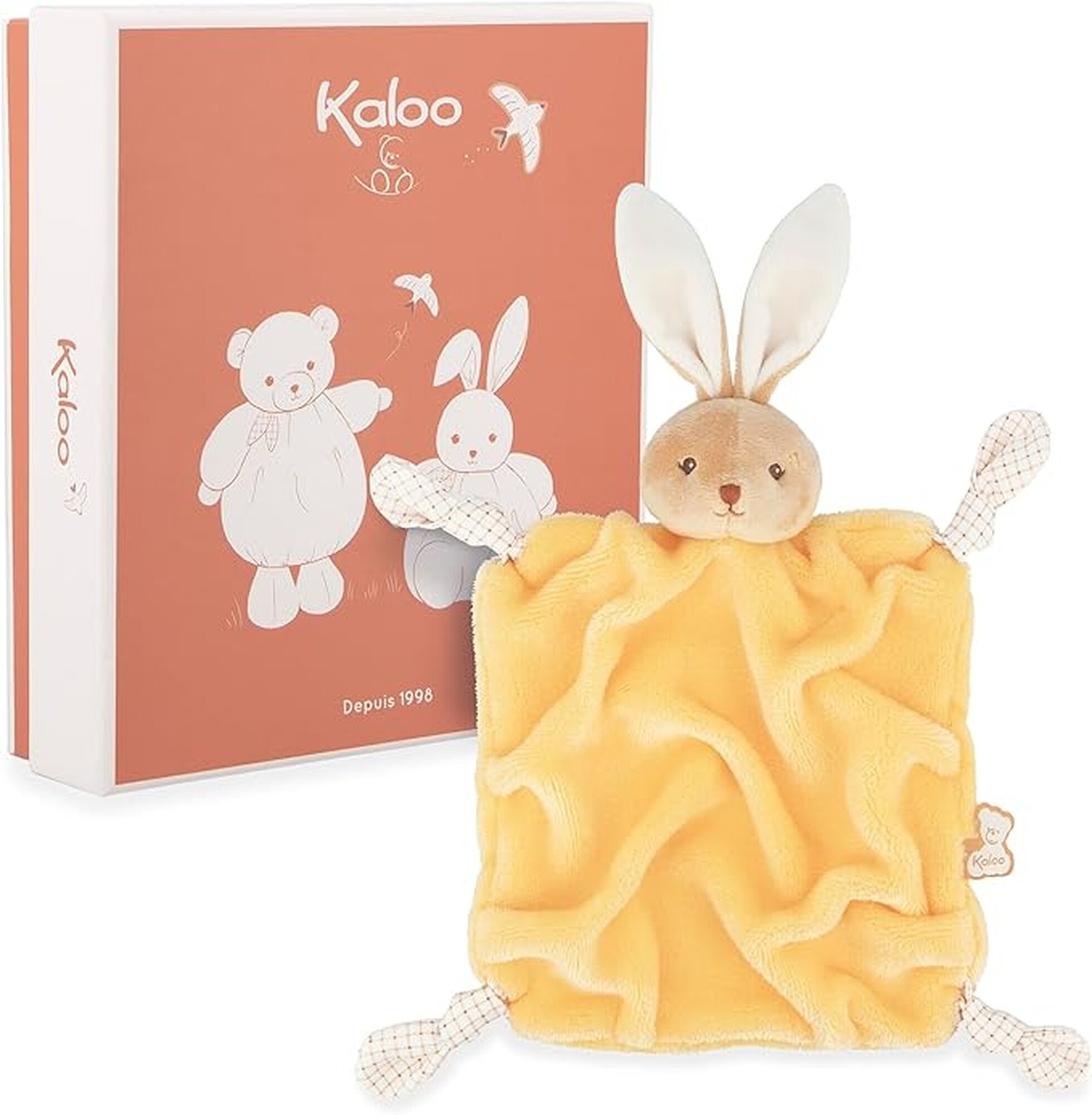 Мягкая игрушка Kaloo - Кролик-комфортер желтого цвета, 24 см - K214011