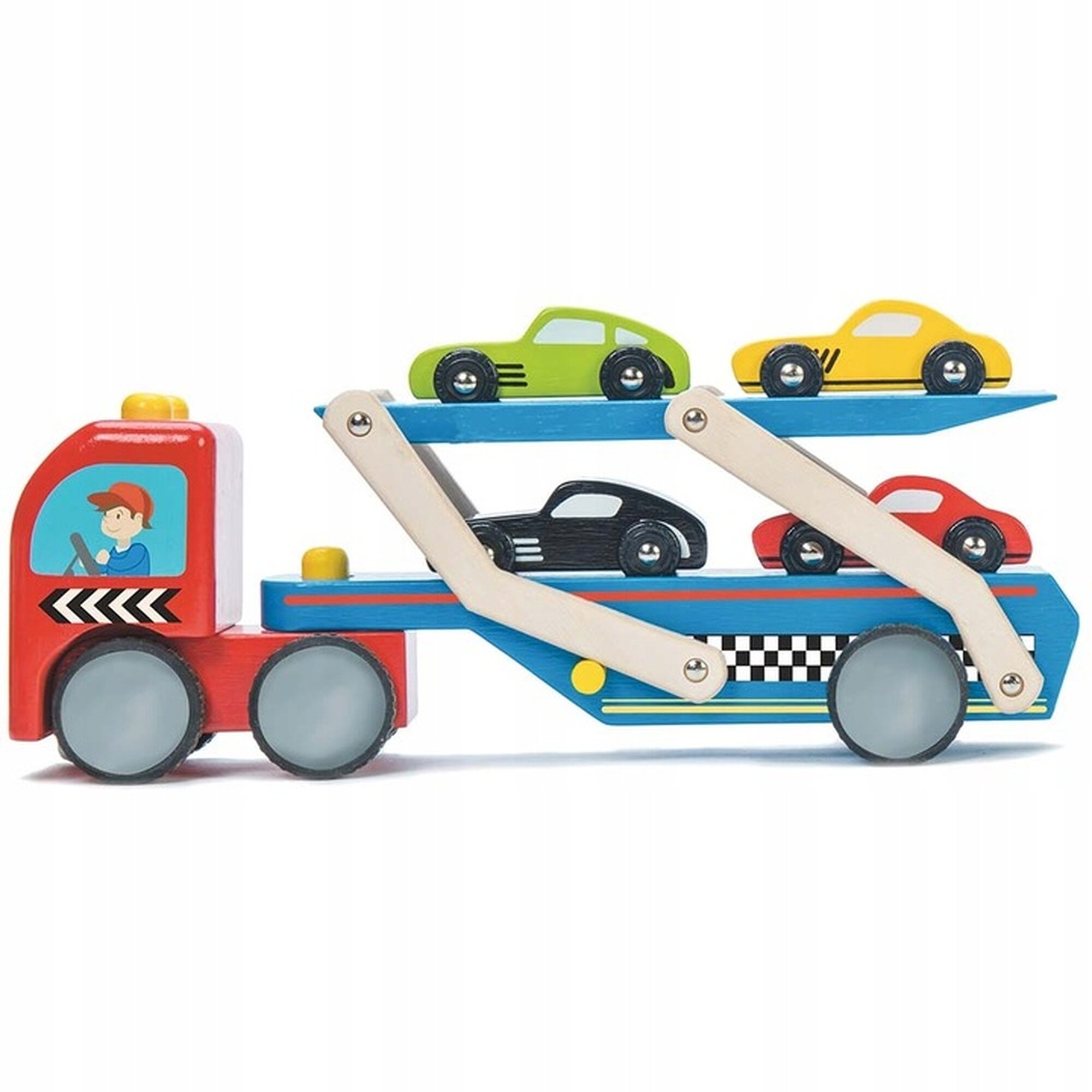 Детская игрушка Le Toy Van-Деревянный игрушечный набор: эвакуатор с прицепом для гоночных машин -5060023414449