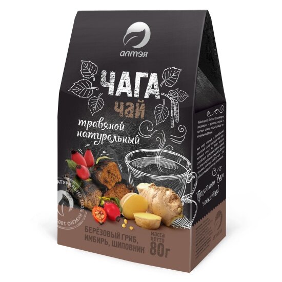 Фиточай Алтэя Чага с имбирем и шиповником, 80 г