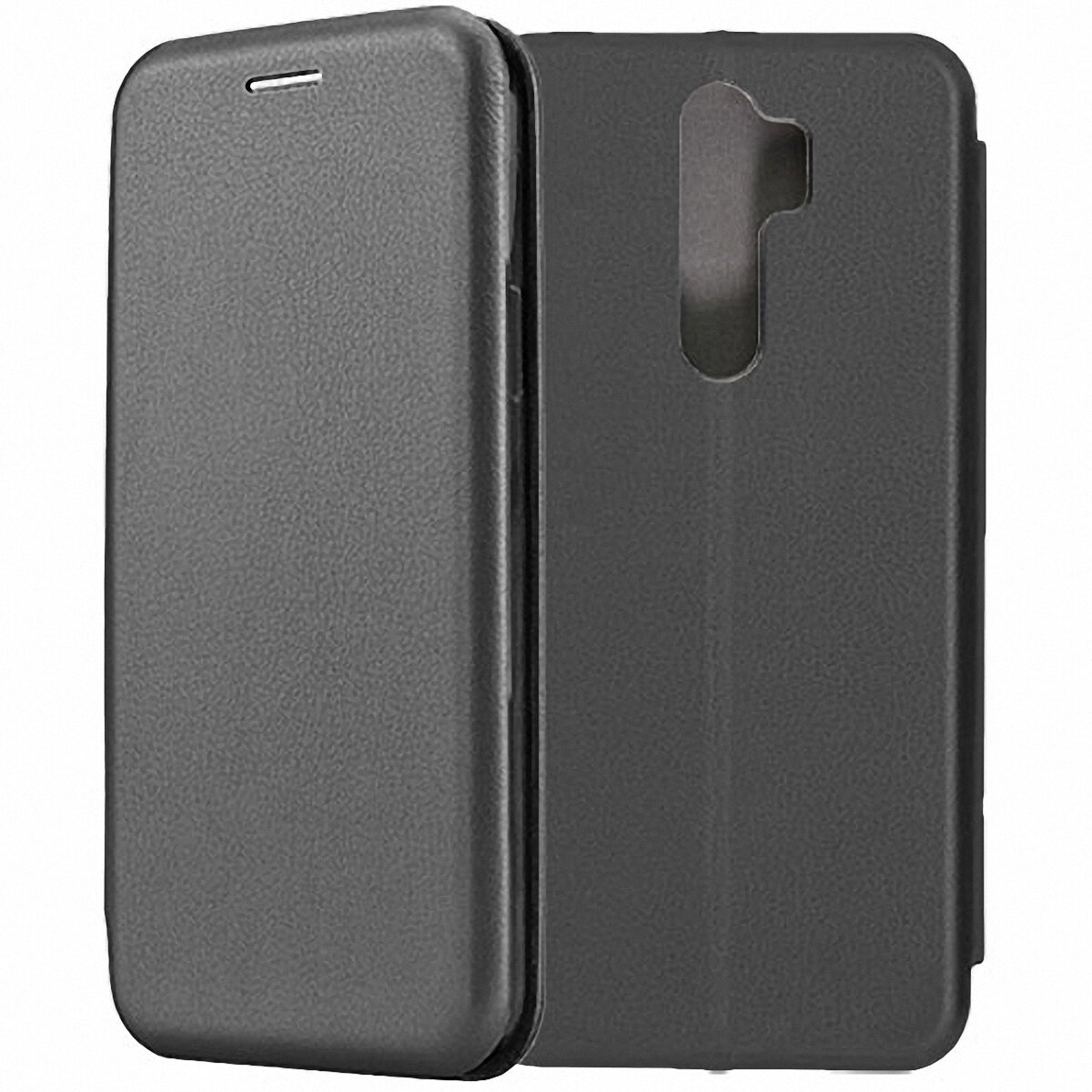 Чехол-книжка для Redmi Note 8 Pro черный / подставка, отделение для карт