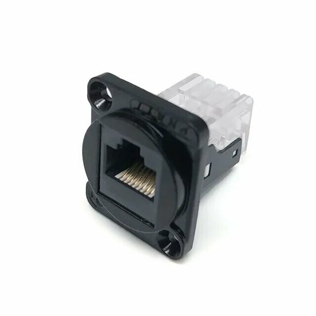 Разъем RJ-45 D- типа в корпус или в панель (гнездо) с обжимным механизмом