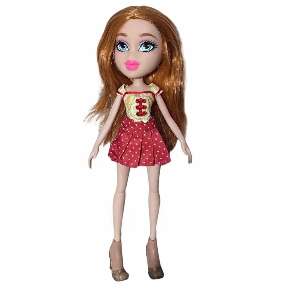 Кукла Bratz, кукла в красном платье с белыми горошками, кукла из пластика, модель для девочек