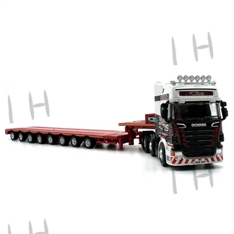 OXFORD 1:76 Грузовик Scania с многоосным прицепом, коллекционная модель, сплав, 27.7 см