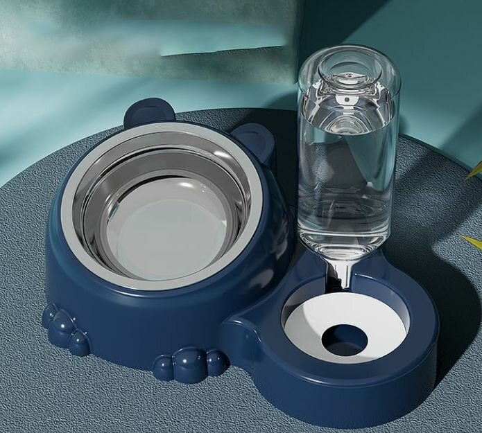 Автоматический дозатор воды для домашних животных, включающий бутылку для воды и чашку из нержавеющей стали