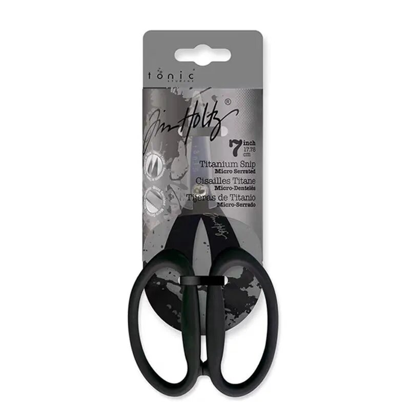 Ножницы Tim Holtz Titanium Snip 7 inch Micro Serrated для рукоделия, черные