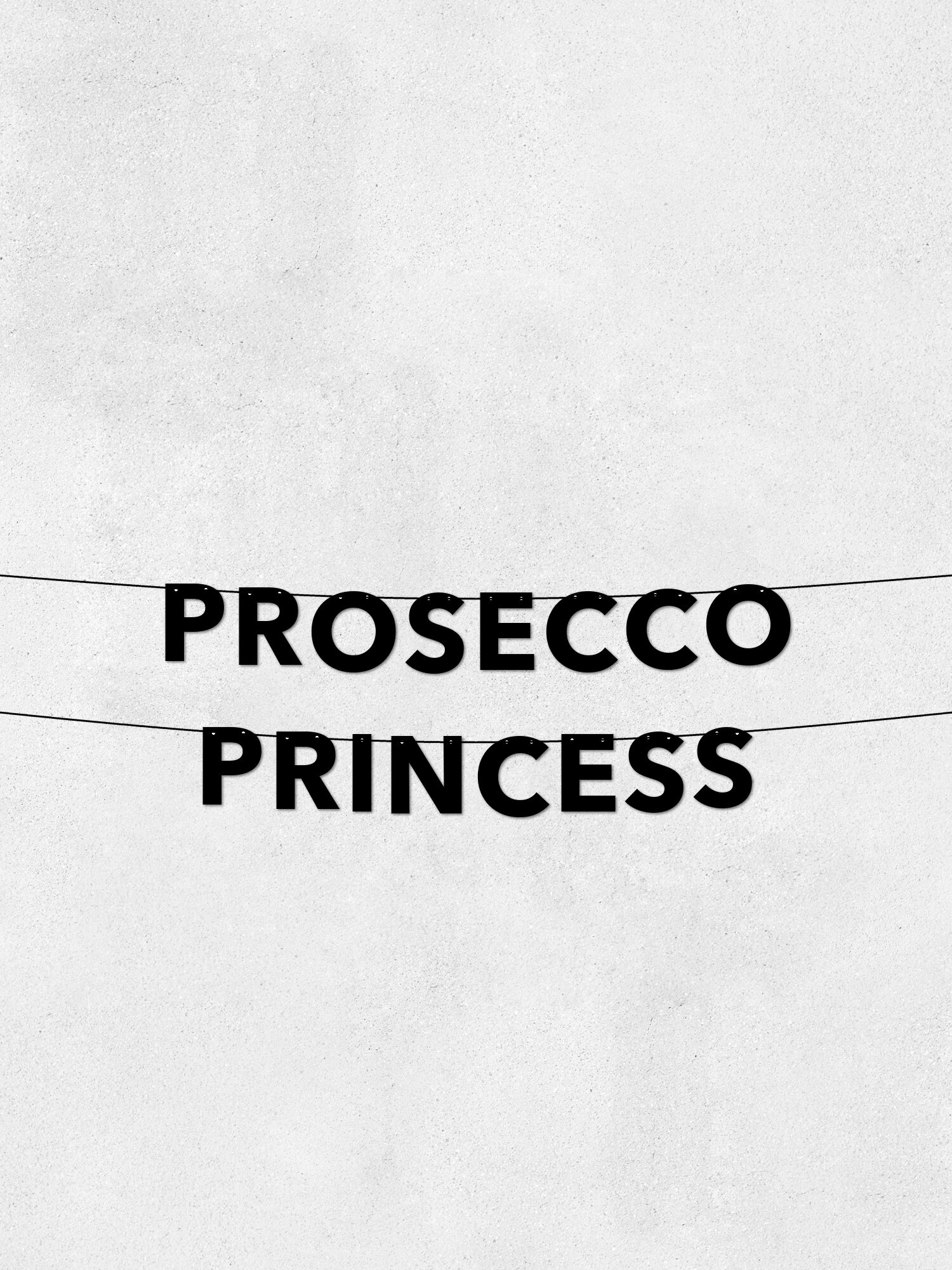 Гирлянда из букв Prosecco Princess (10 см, долговечный декор для кафе и праздников)