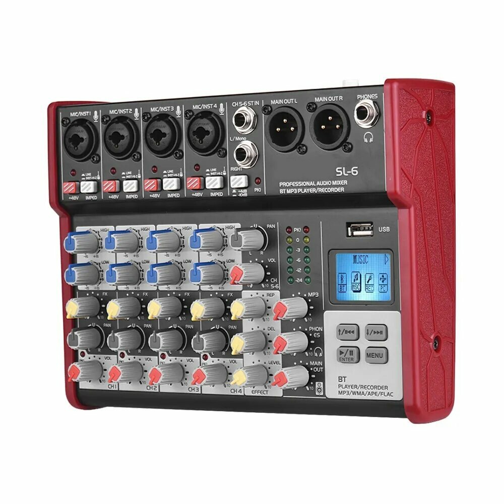 SL-6 Портативный 6-канальный микшерный пульт
