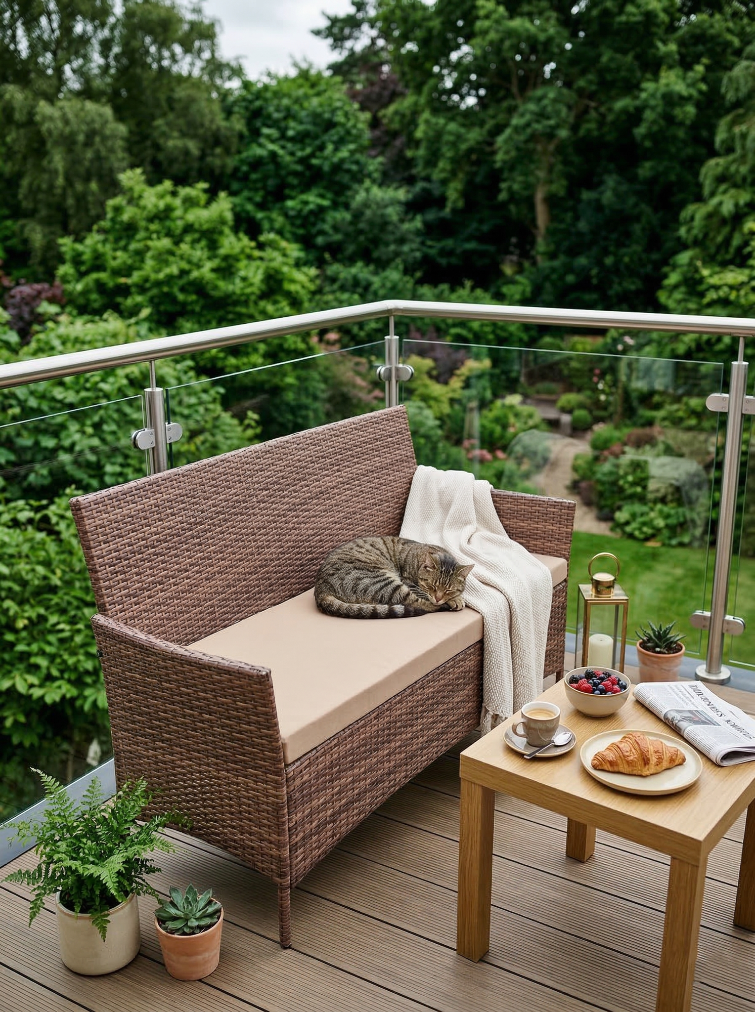 Диван 3-х местный из искусственного ротанга Киото диван-3 (Kioto sofa-3), капучино