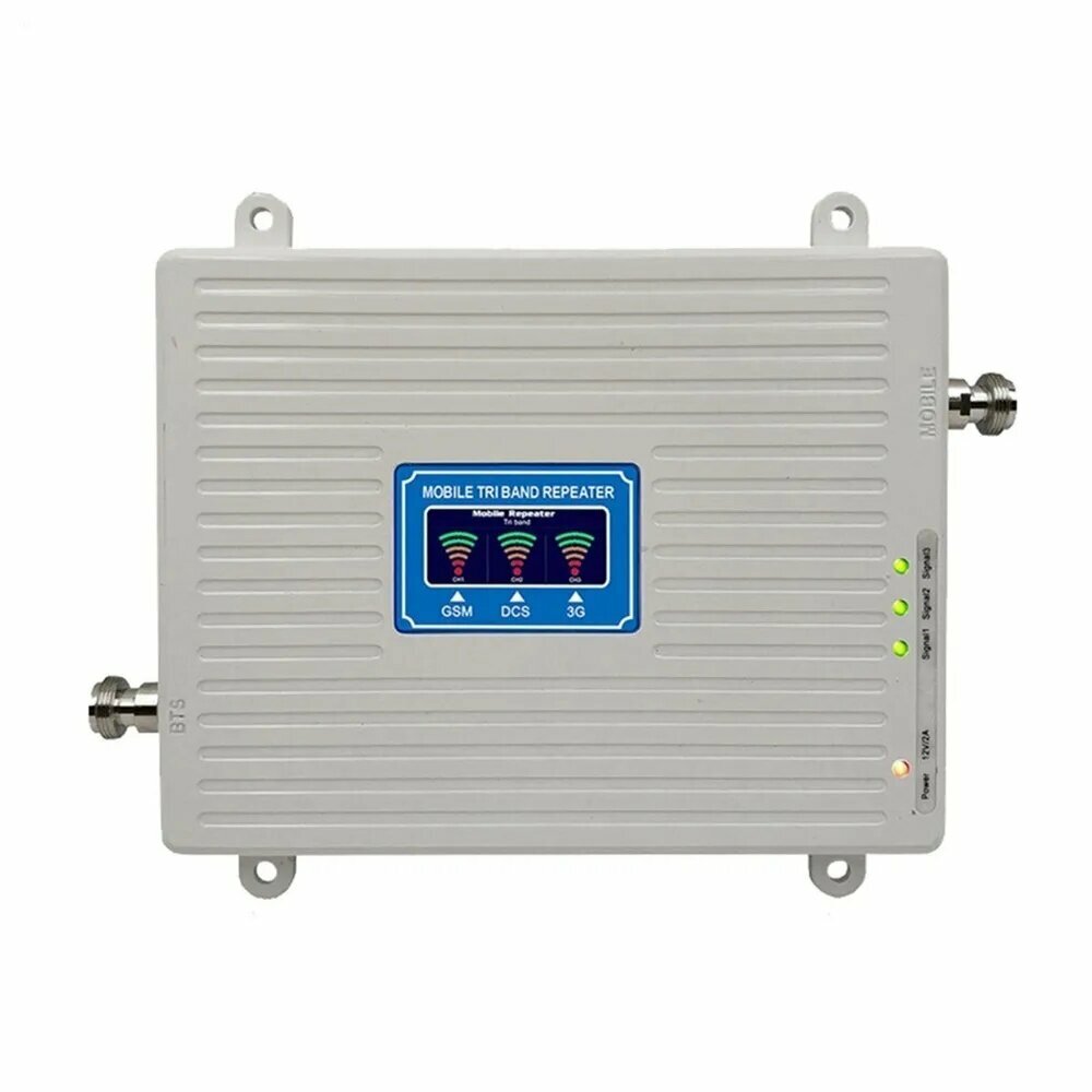 Усилитель сигнала 2G 3G 4G 5G, трехдиапазонный усилитель 900 1800 2100 МГц, GSM WCDMA LTE, репитер, вилка европейского стандарта