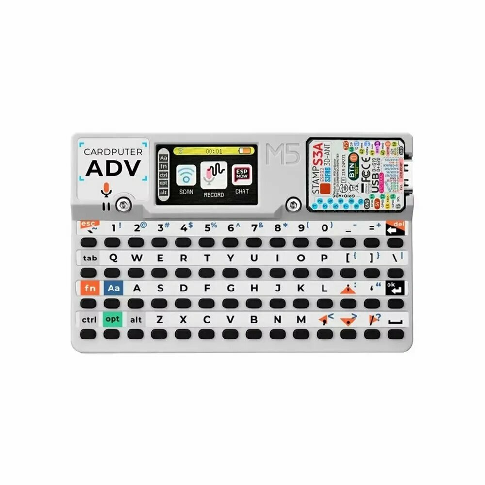 Портативный компьютер Cardputer Adv Version ESP32 M5StampS3A, комплект для разработки, экран 1,14 дюйма, клавиатура на 56 клавиш.