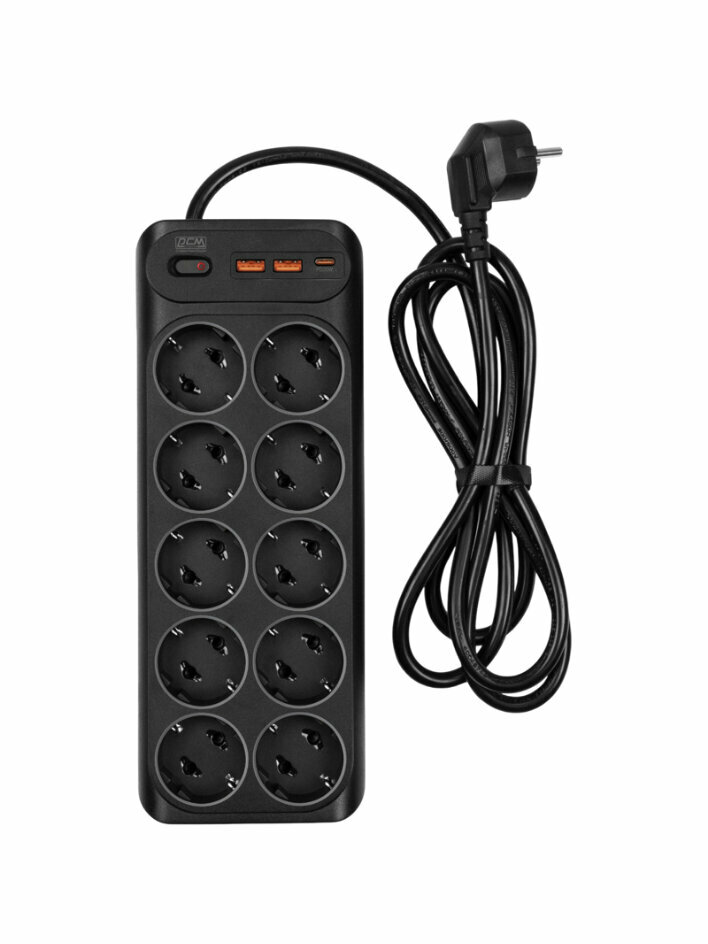 Сетевой фильтр POWERCOM SP-10 USB2A1CB 3.0M