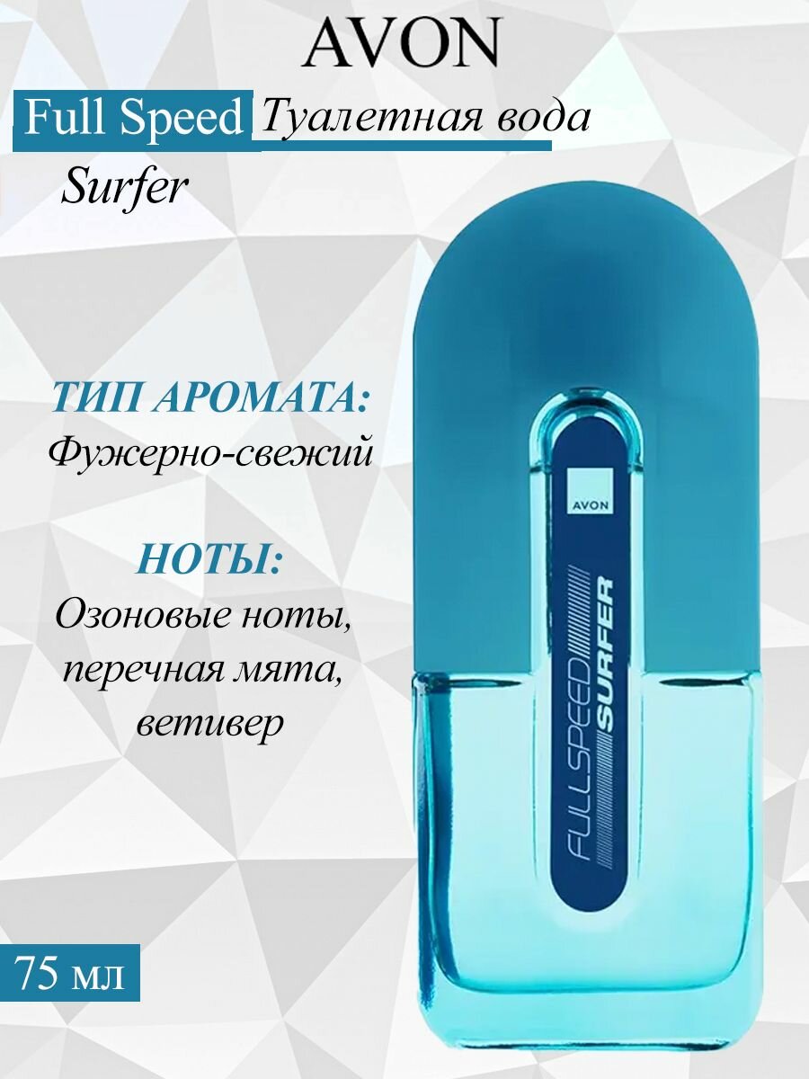 AVON/Эйвон Туалетная вода Full Speed Surfer (Фул Спид Серфер) для него 75 мл