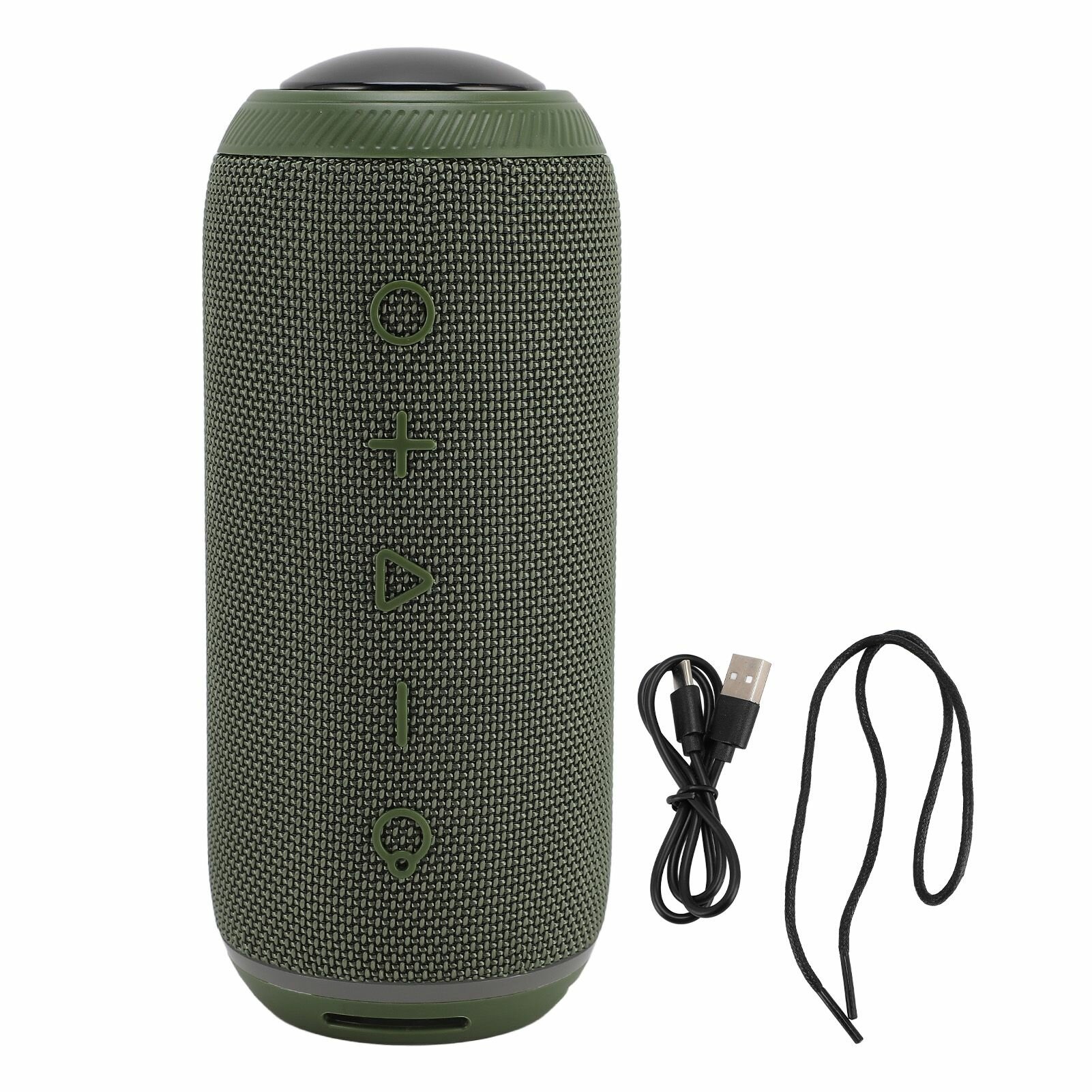 Беспроводной BT-динамик IPX4, водонепроницаемый, портативный, уличный стереодинамик со светодиодной подсветкой и микрофоном 2x7 Вт, зеленый