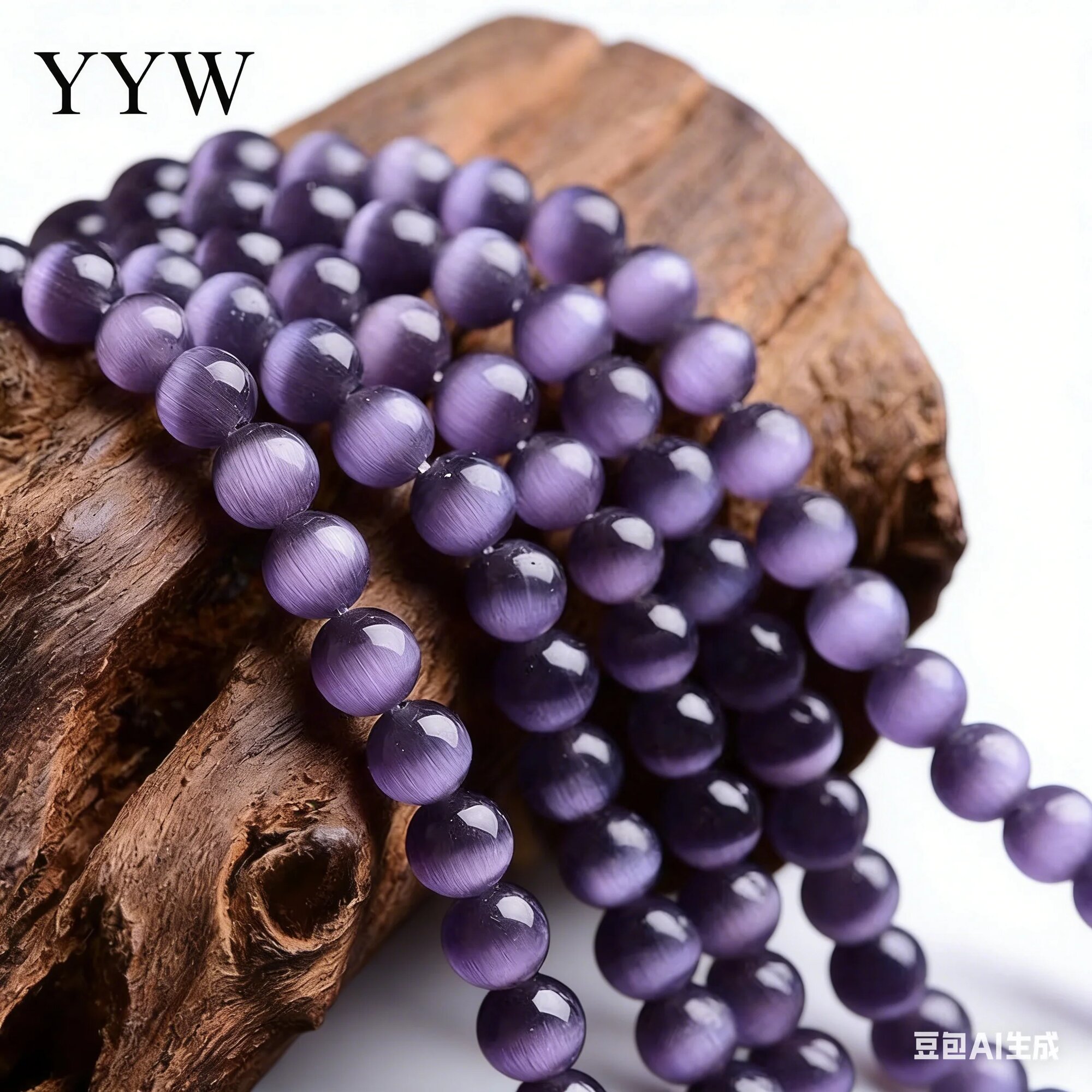 Бусины кошачий глаз YYW фиолетовые 6/8/10/12 мм 15 дюймов 10mm Approx 39PCs
