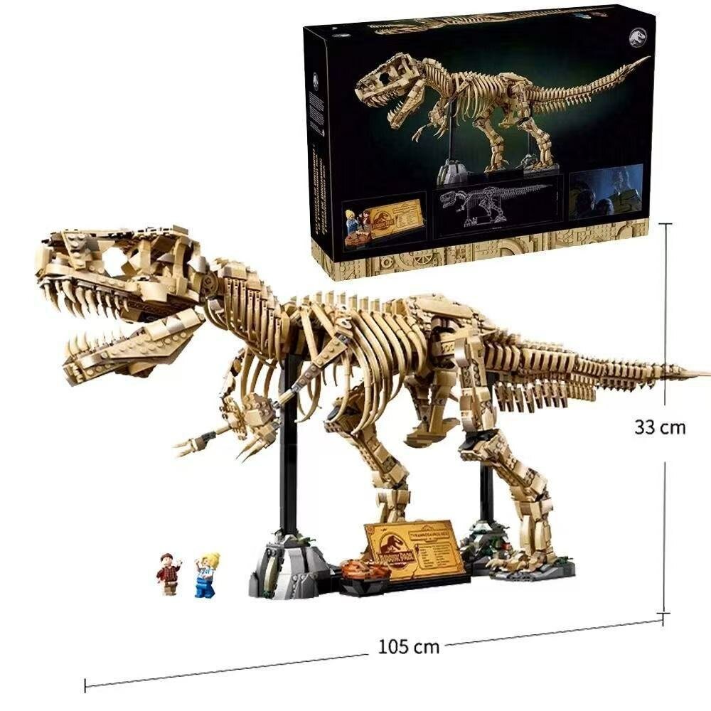 Совместим с LEGO Jurassic World 76968 Overlord, ископаемый скелет динозавра, сборный строительный блок, игрушка
