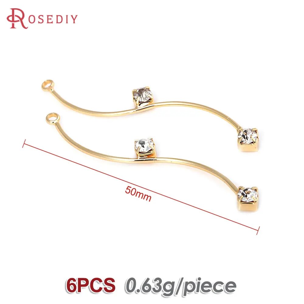 Подвески для сережек-стержней Rosediy латунные золотистого цвета 47045-18K Gold Color