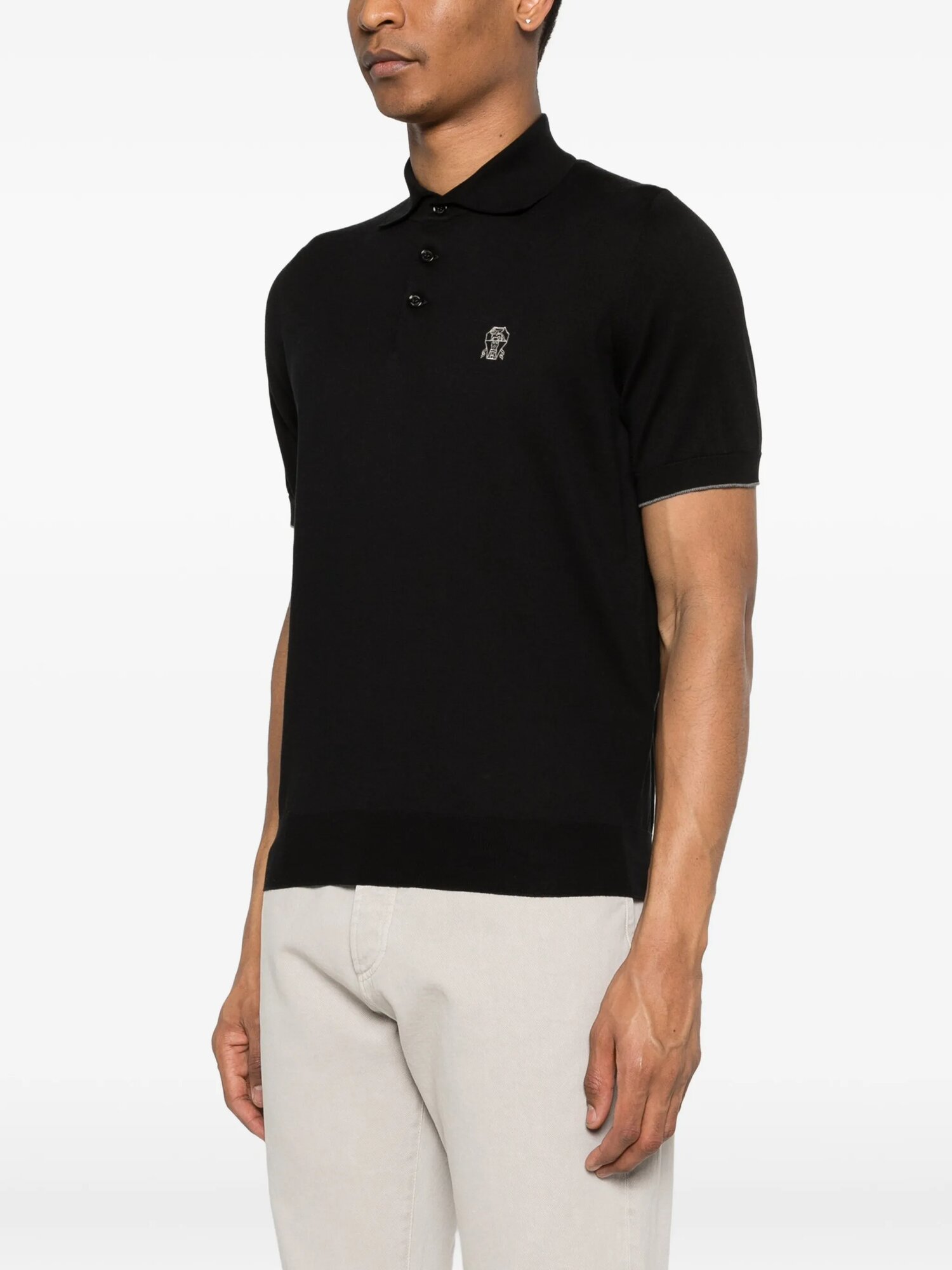Рубашка BRUNELLO CUCINELLI Logo polo shirt, размер 50, black / black — фото 1
