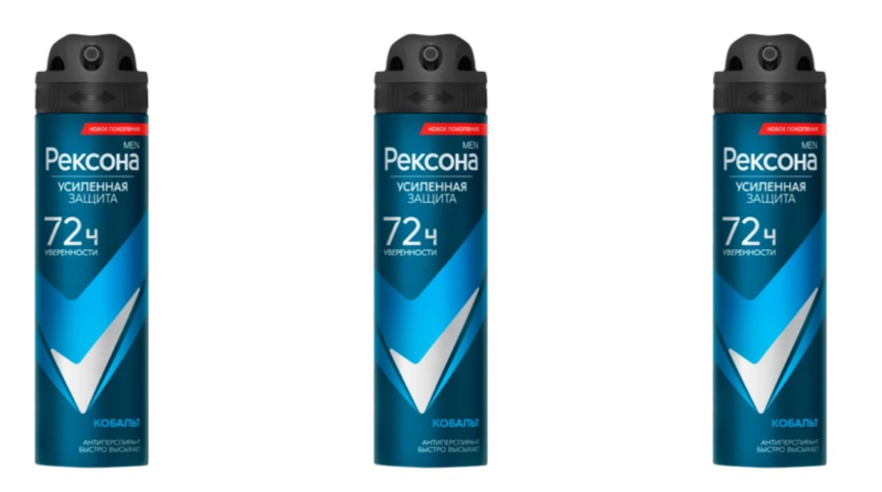 Рексона Дезодорант-антиперспирант спрей мужской Кобальт, 150 мл, 3шт