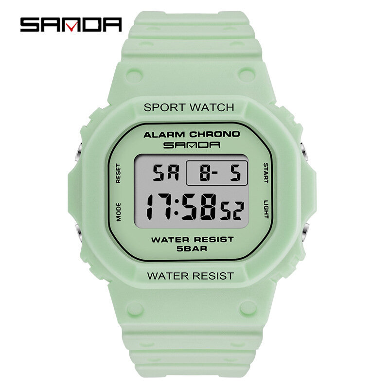 [2026] Многофункциональные спортивные часы Sanda, бестселлер для международного рынка, водонепроницаемые, с подсветкой, для мужчин и женщин, стильные наручные часы для студентов.