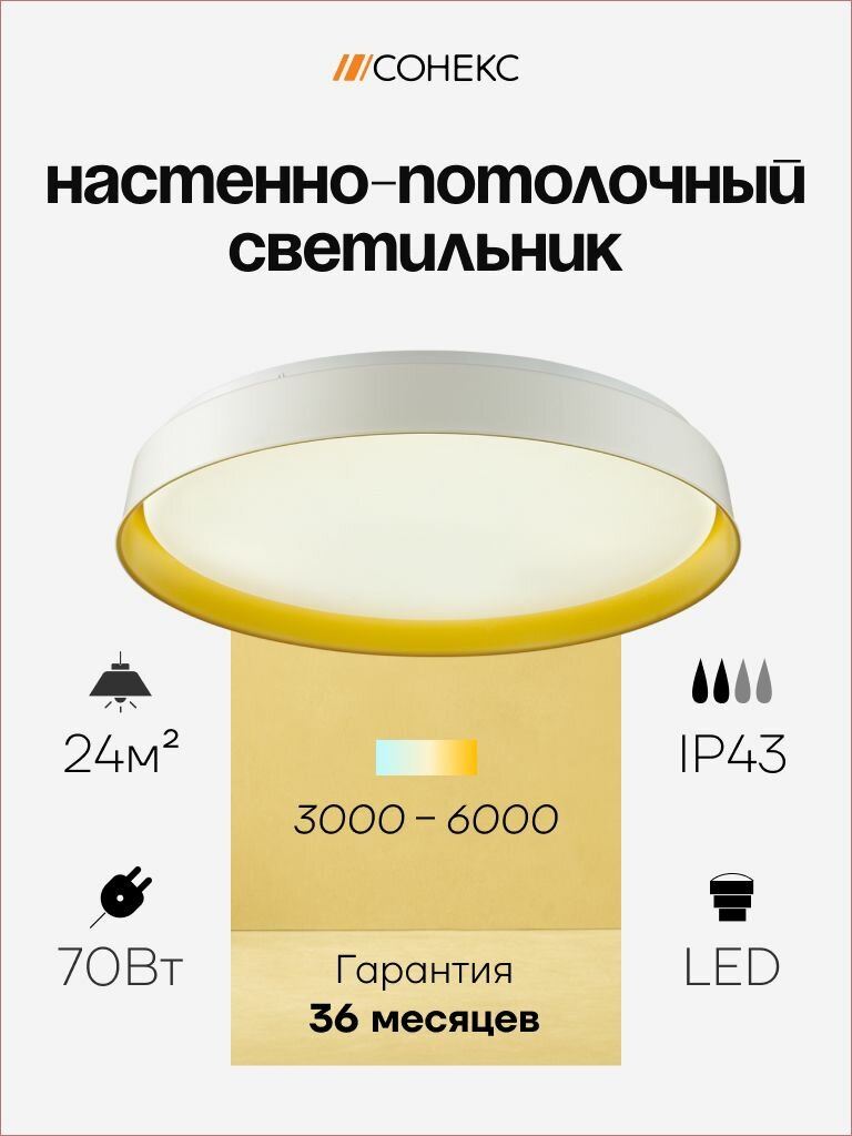 Светильник потолочный светодиодный Sonex Yellow 7711/EL