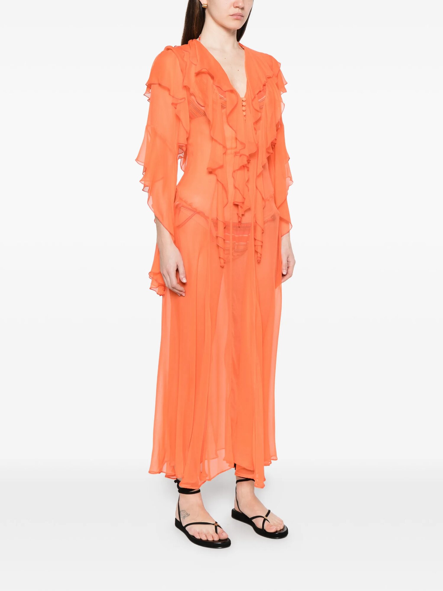 Платье Erika Cavallini Ruffled midi dress, размер 38 — фото 1