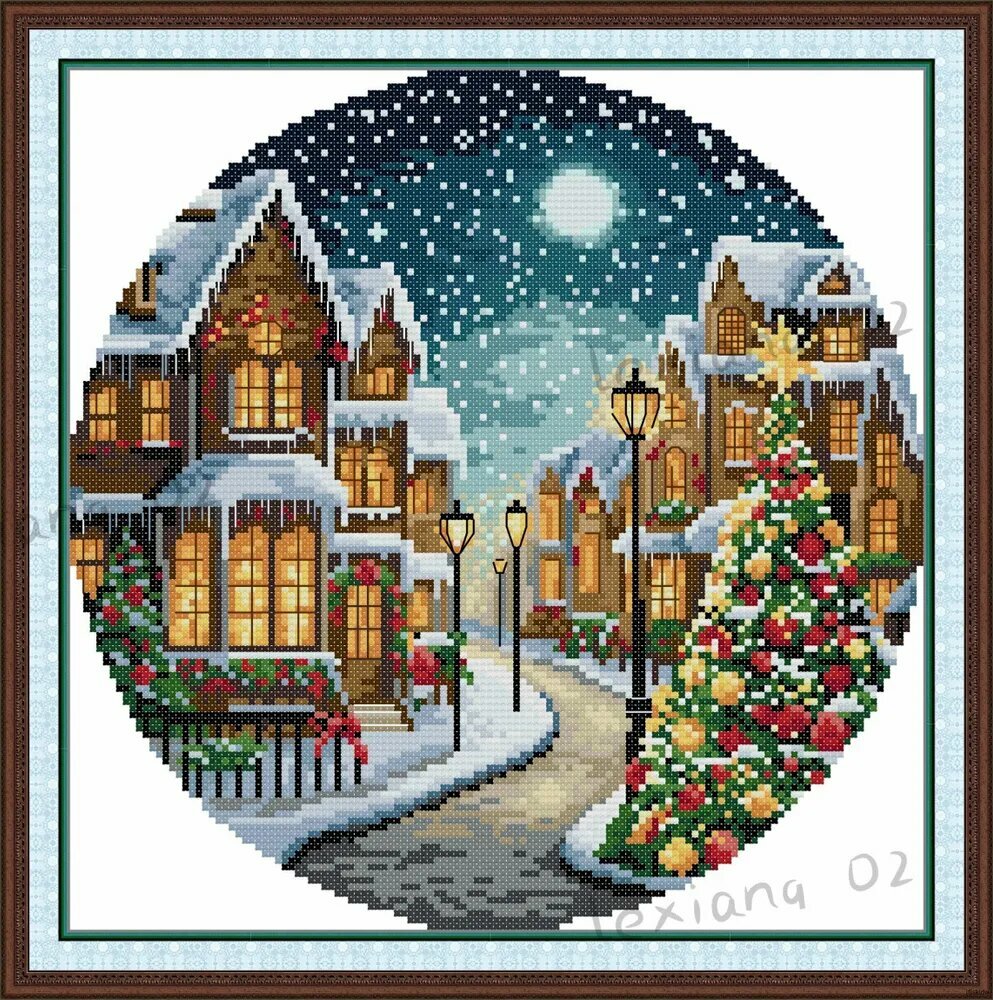 NKFвышивка крестом наборы, Схема на 14CT "Рождественская ночь",31*31CM