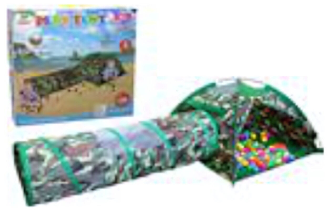 Палатка детская игровая с туннелем и набором из 100 шариков, камуфляжный принт, размер 170х120х72 см