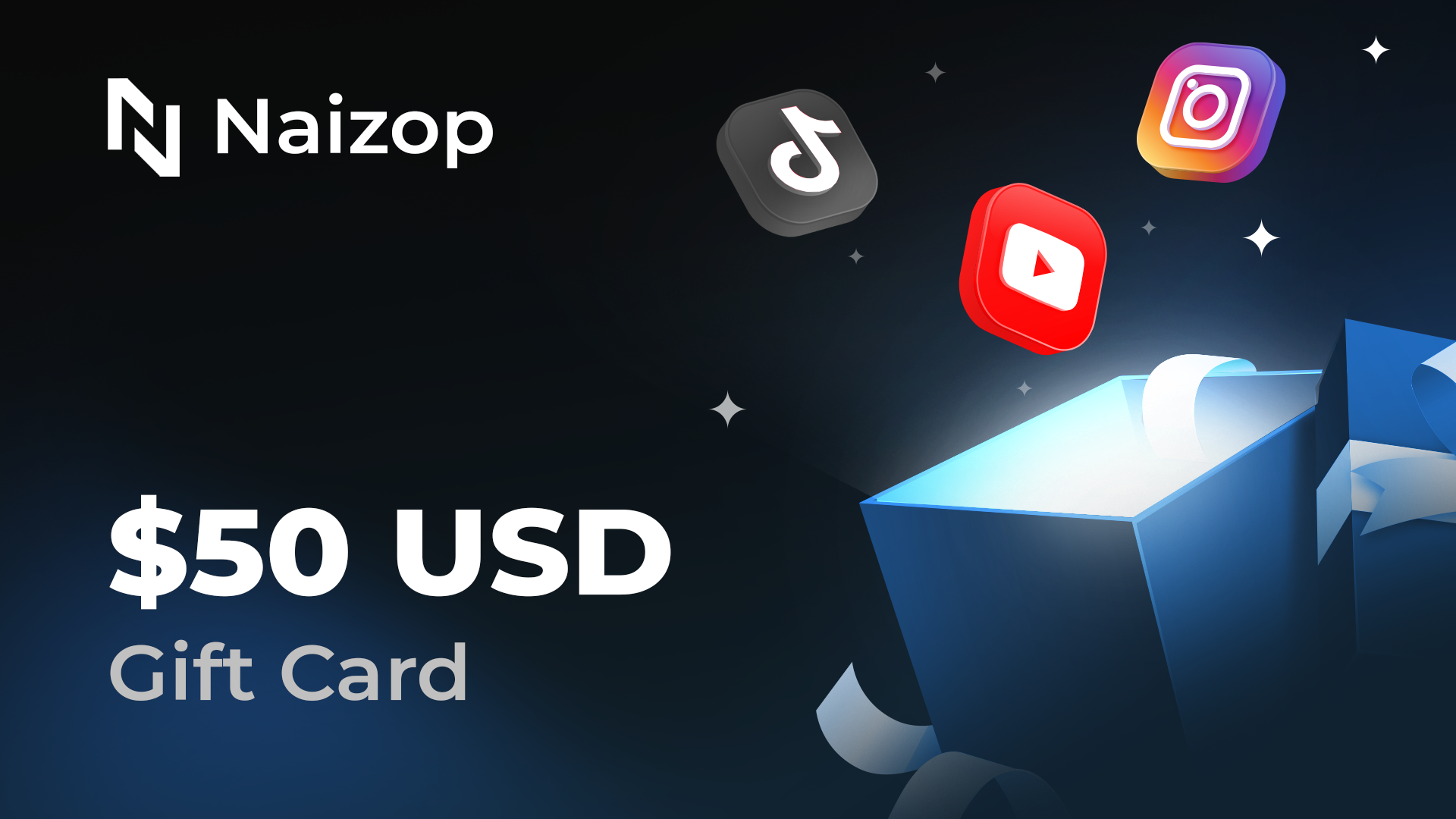 Naizop 50 USD Подарочная карта • регион Весь мир • цифровой ключ