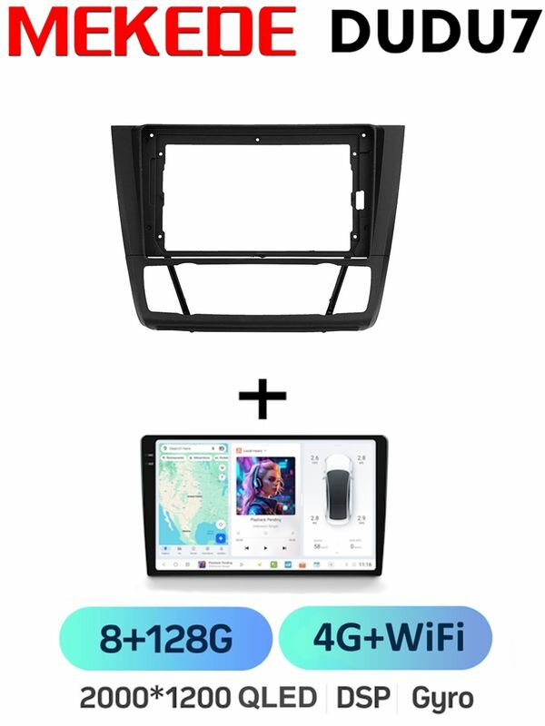 Магнитола 9" Mekede DUDU7 8/128 Gb для BMW 1-Series 1 Series E88 E82 E81 E87 2004-2011 F2 carpay Android