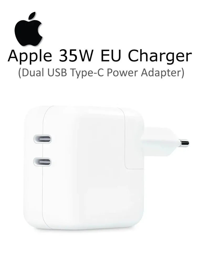 Сетевое зарядное устройство Apple MNWP3ZM/A 35W Dual USB Type-C Port Power Adapter, белый