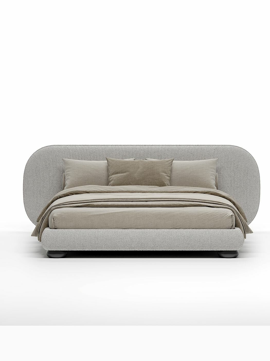 Двуспальная кровать 180х200 LONZA HOME Morgan Букле серый Coco 904