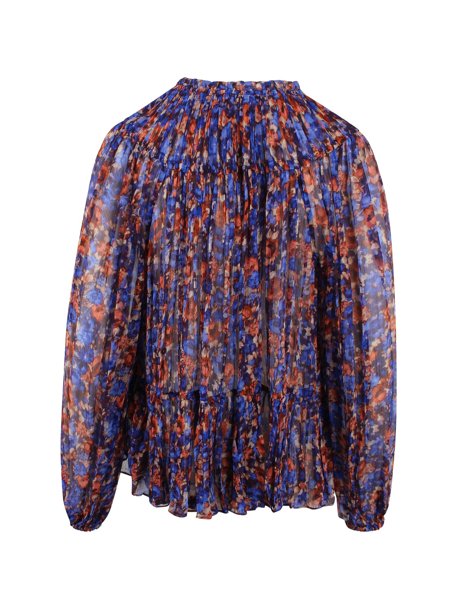 Топ Ulla Johnson Floral ruffled top, размер 6, blue — фото 1