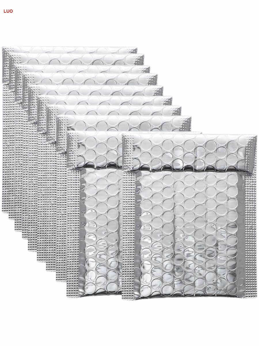 Почтовые Конверты С Пузырьковой Подложкой, Защита От Повреждений, Серебристые, 100 Штук