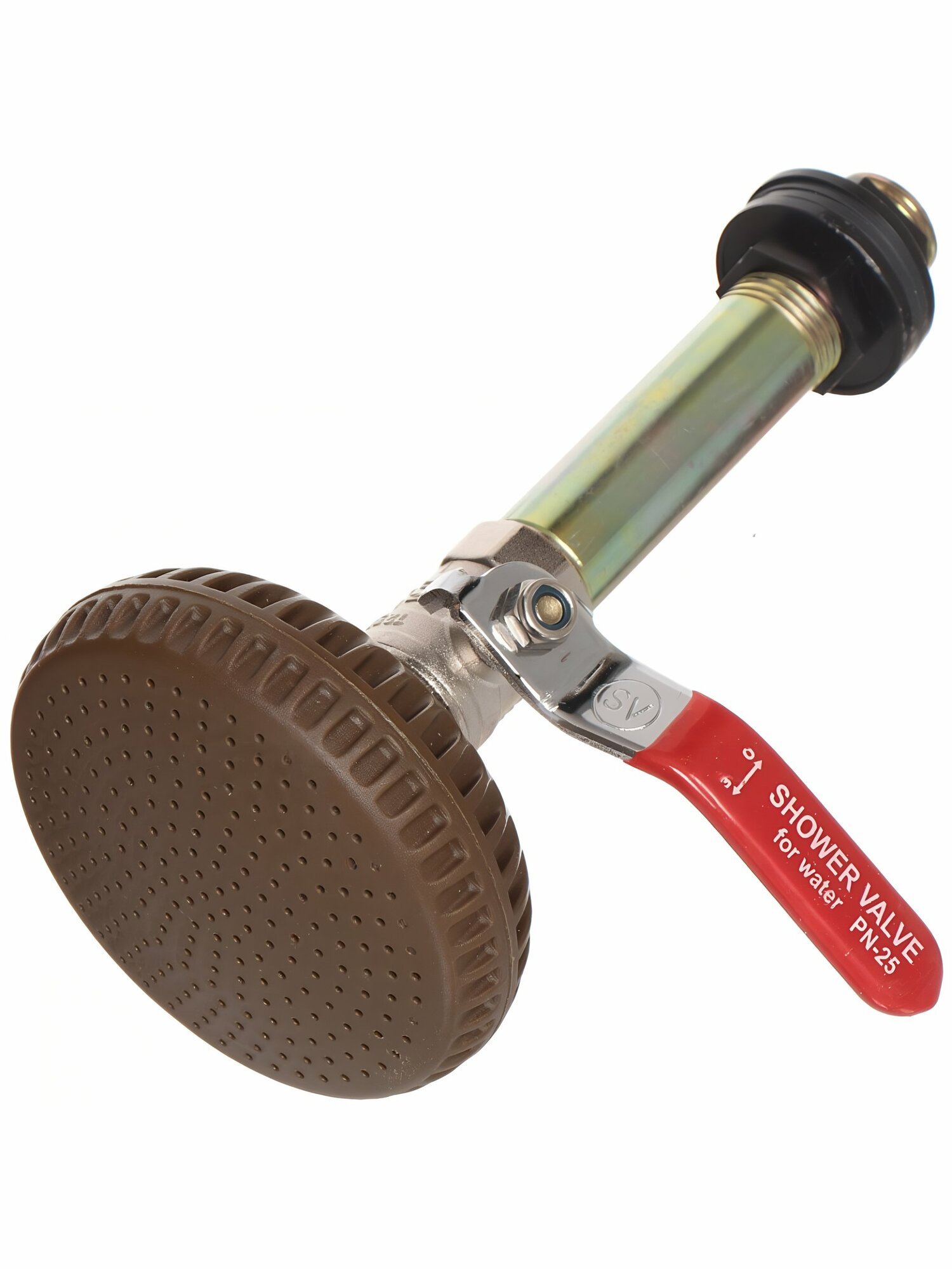 Душ летний для дачи и сада с краном и лейкой 9 см, металлический переносной распылитель, коричневый подвесной комплект