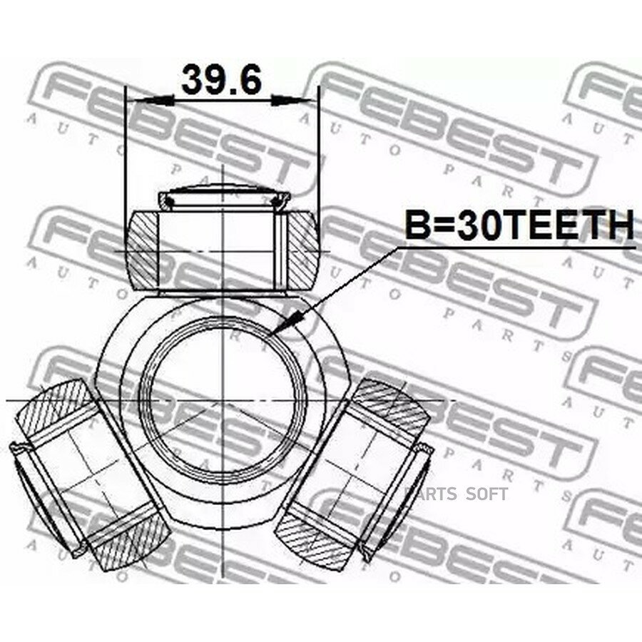 FEBEST 2016-MAG трипоид 30X39.6 TOYOTA MARK X GRX13# 2009.10-2019.12 [JP]