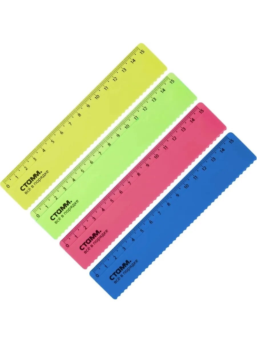 Линейка с волнистым краем NEON Cristal 15см