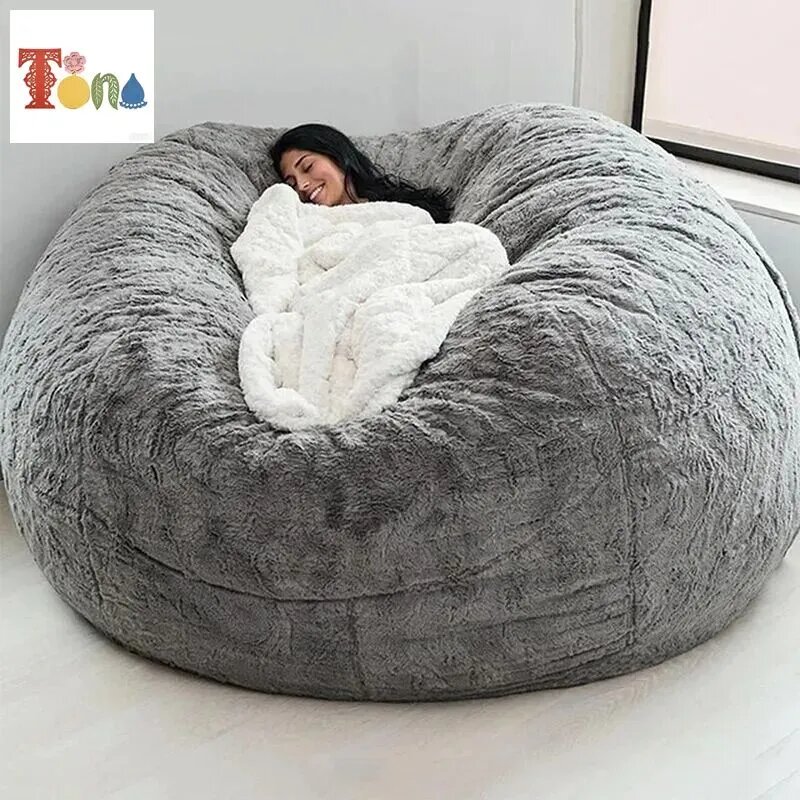 Кресло-мешок Мяч "Бархат" XXXL, серый, 65x65x180 см, макс. нагрузка 170 кг