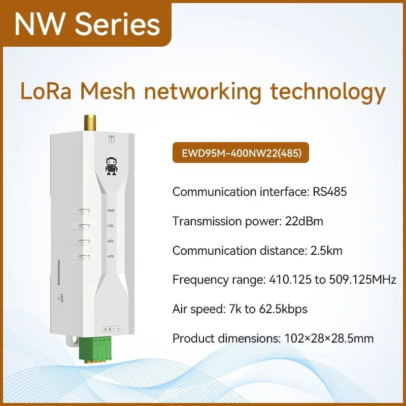 Передатчик LoRa Mesh EBYTE EWD95M-400NW22(485) 2.5км