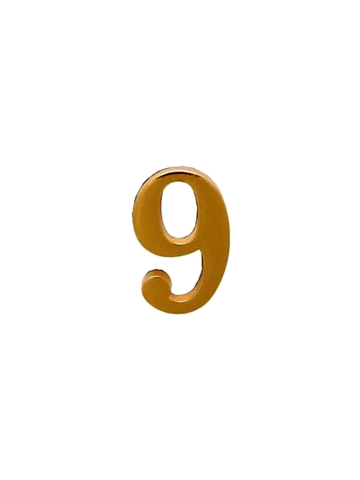 Цифра дверная BRANTE "9" на клеевой основе золото, для нумерации