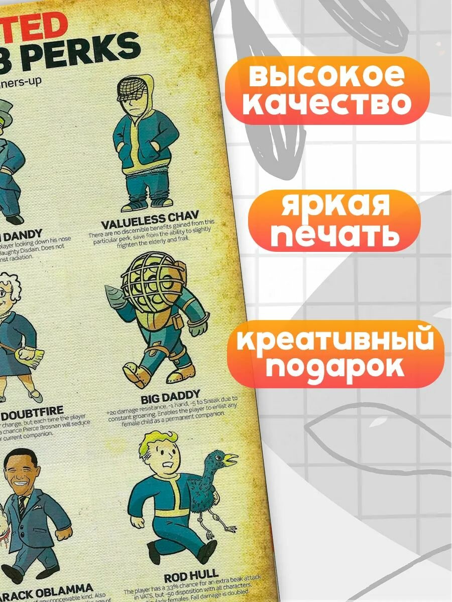 Картина на стену Fallout, на подрамнике, 1шт, 25х17 размер. — фото 1