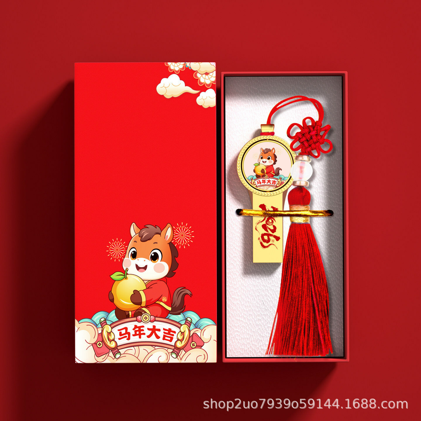 Флешка USB 128 ГБ с изображением лошади по китайскому зодиаку, металлическая круглая флешка с благоприятными облаками, на корпоративный подарок, индивидуальный дизайн