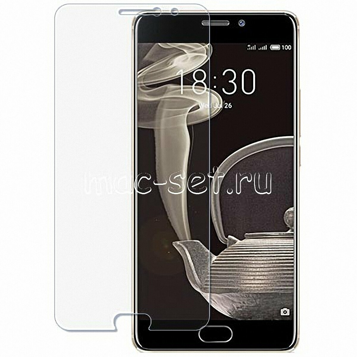 Защитное стекло для Meizu Pro 7 Plus прозрачное на плоскую часть экрана