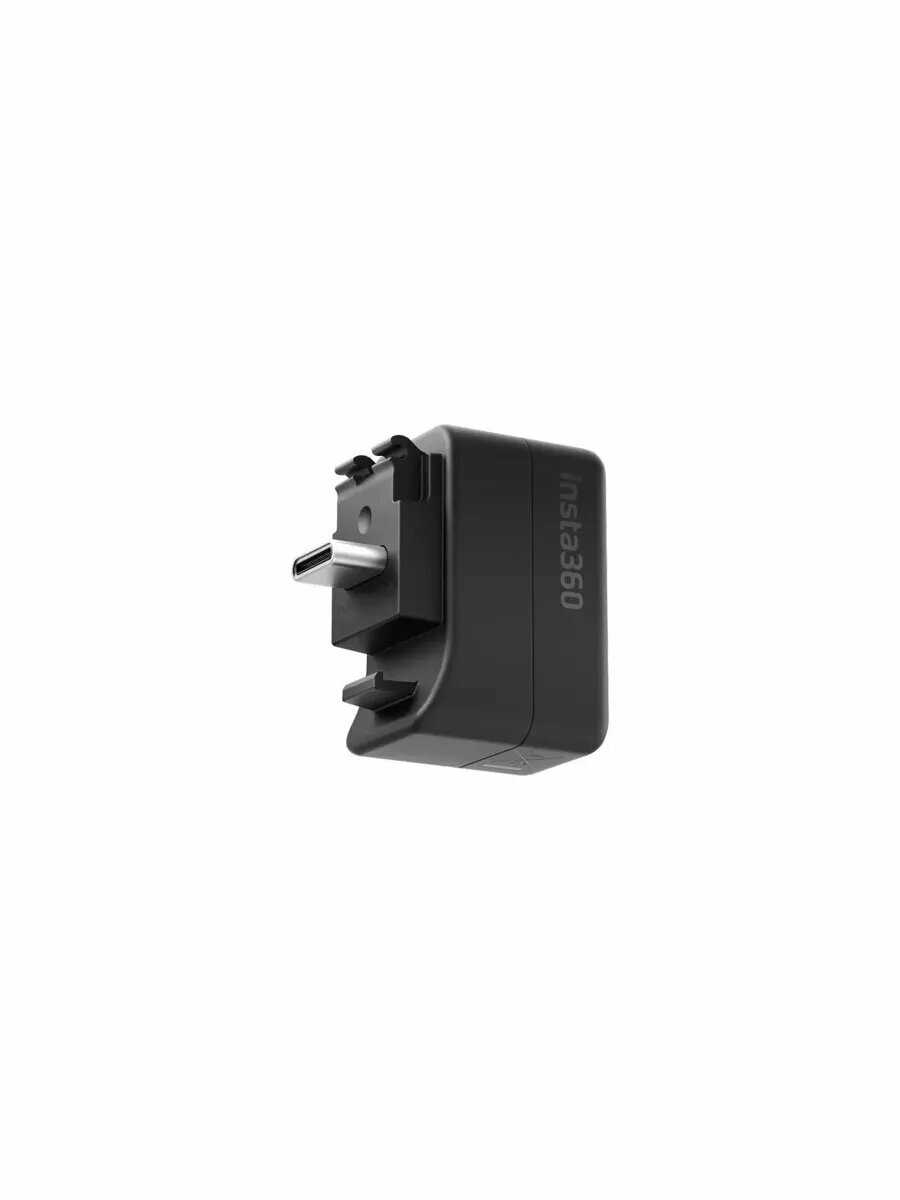 Адаптер X5 Mic Adapter, экшн-камеры Insta 360 X5, пластиковый, черный, высота 2,5 см. — фото 1