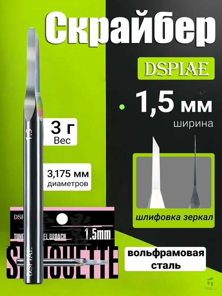 DSPIAE Скрайбер 1.5 мм, высокоточные твердосплавные ножи для моделизма